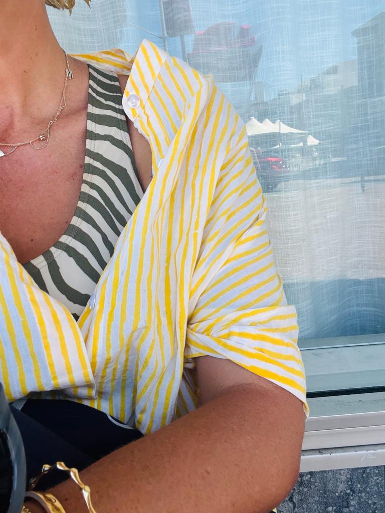 The Boyfie Shirt Dress in Yellow Stripe I Summer Cotton Dresses – étté ...